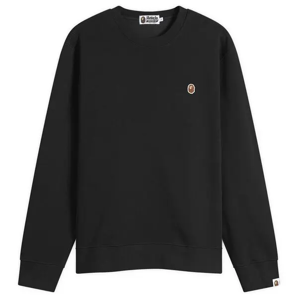 A BATHING APE One Point Crew Neck Sweatshirt - Black
