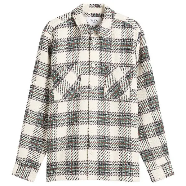 WAX LONDON Whiting Hutton Check Overshirt - Ecru/green