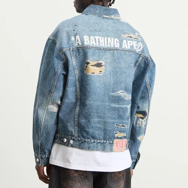 A BATHING APE Fake Print Trucker Jacket