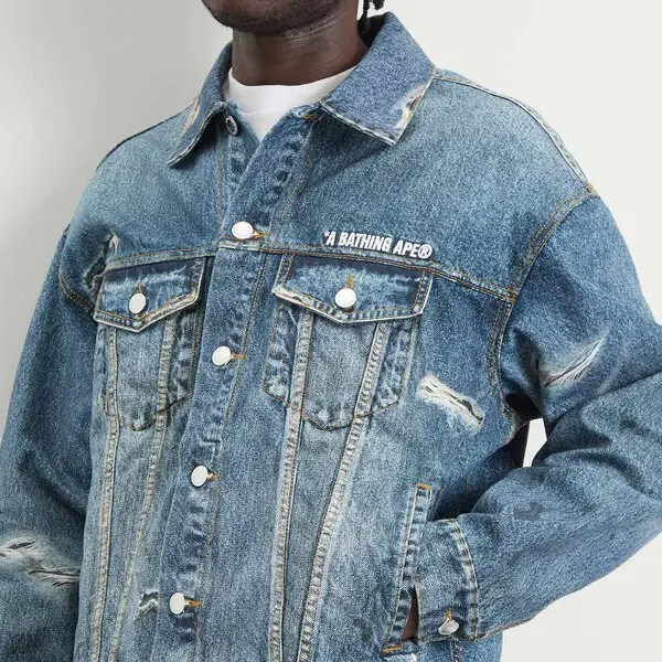 A BATHING APE Fake Print Trucker Jacket