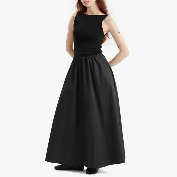 ST. AGNI Bateau Cut Out Midi Dress