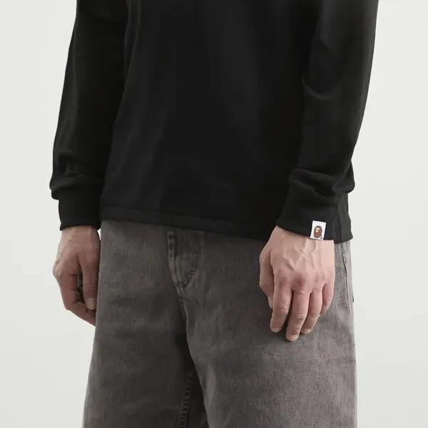 A BATHING APE Long Sleeve College T-shirt - Black