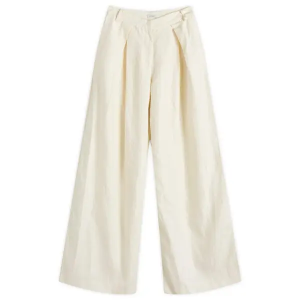 ST. AGNI Minimal Fold Trousers - Ivory