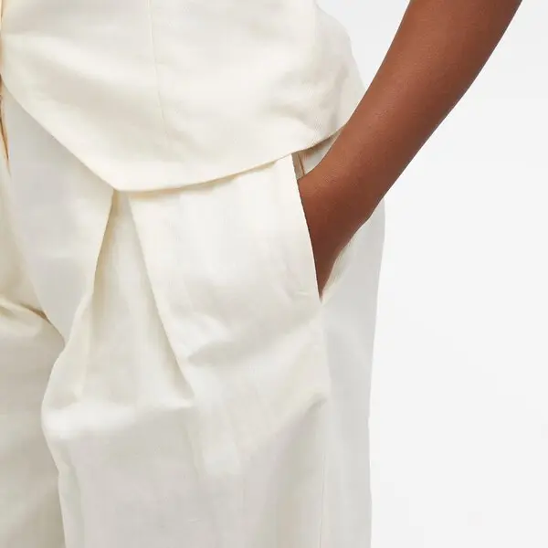 ST. AGNI Minimal Fold Trousers - Ivory