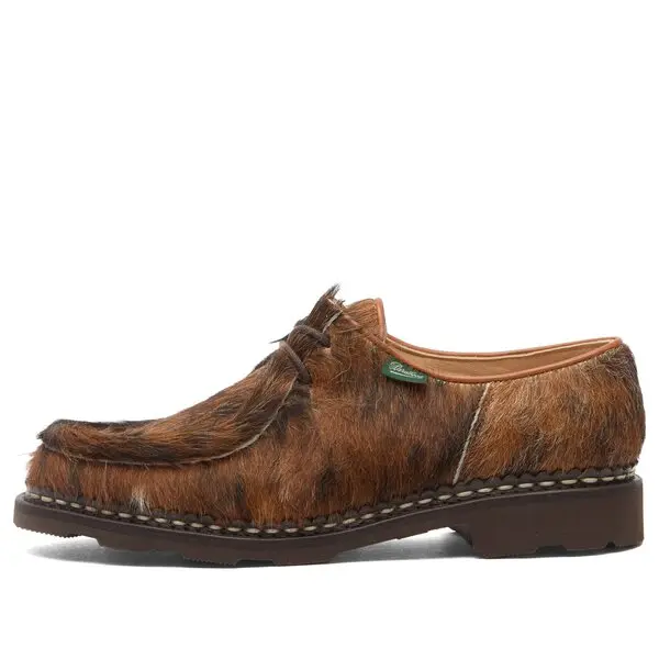 Paraboot Michael Cow Hair Leather Lace Up Derby Shoe - Brown
