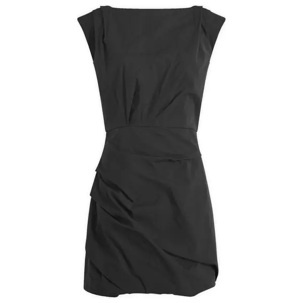 ST. AGNI Bateau Tuck Mini Dress - Black