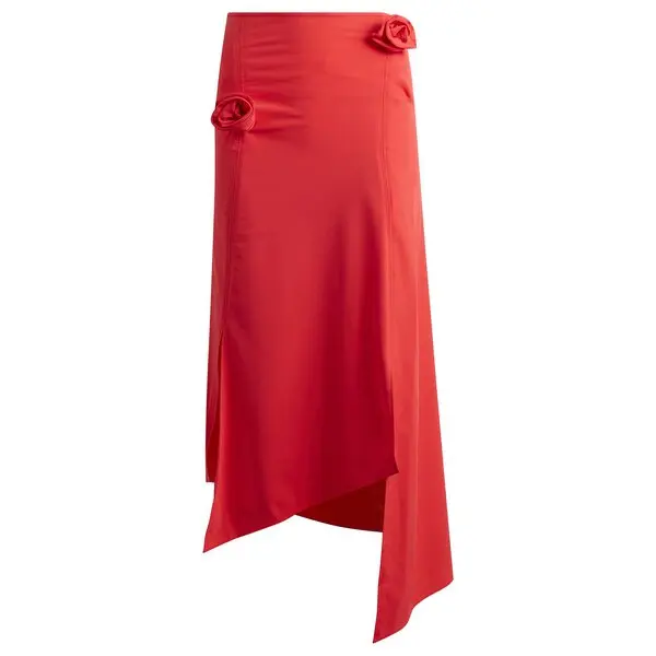 Coperni Flower Midi Skirt - Red