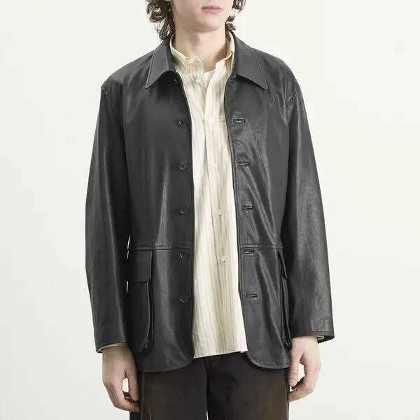 Auralee Textured Lamb Leather Blouson