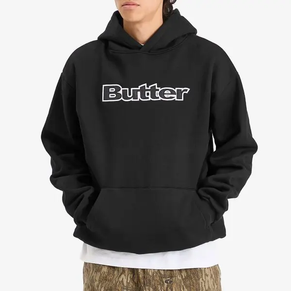 BUTTER GOODS Satin Logo Applique Hoodie