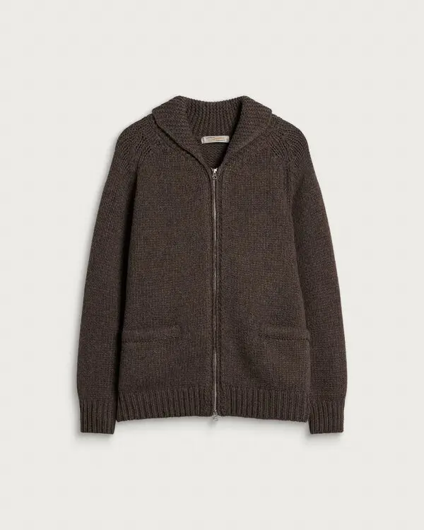 FRIZMWORKS Cowichan Zip Up Cardigan - Sephia