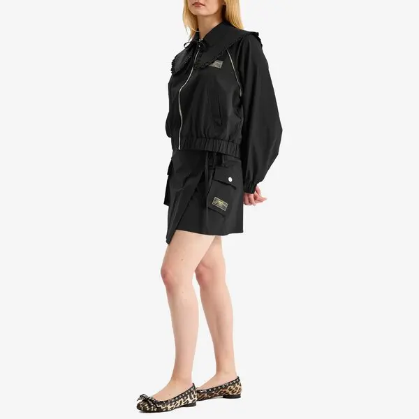 GANNI Stretch Shell Wrap Mini Skirt Presented End