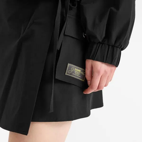 GANNI Stretch Shell Wrap Mini Skirt Presented End