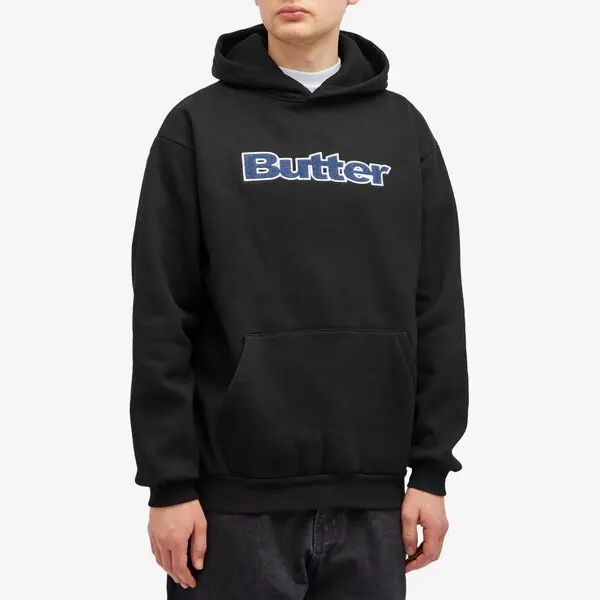 BUTTER GOODS Denim Logo Applique Hoodie