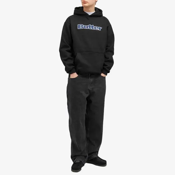 BUTTER GOODS Denim Logo Applique Hoodie