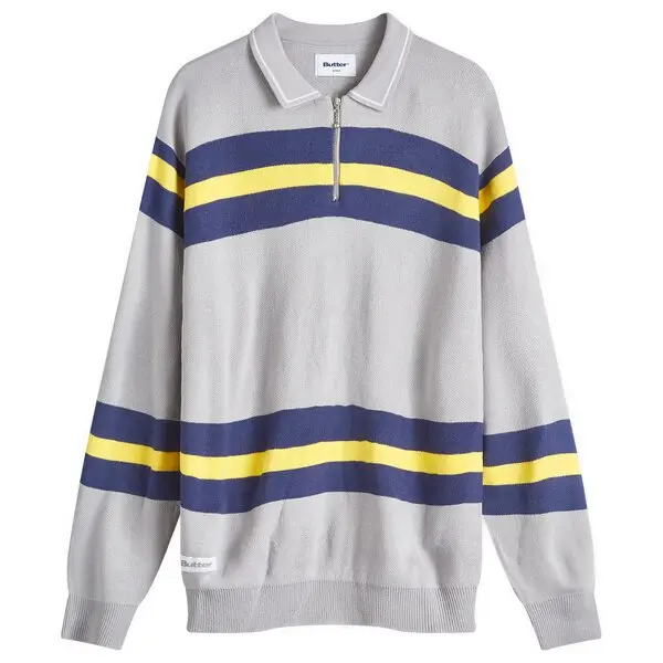 BUTTER GOODS Polo Knit Jumper - Grey