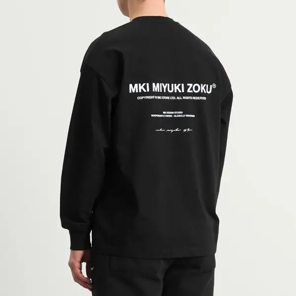 MKI MIYUKI ZOKU Design Studio Long Sleeve T-shirt - Black