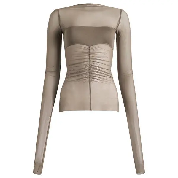 Rick Owens Temple Top With Bandeau - Dust