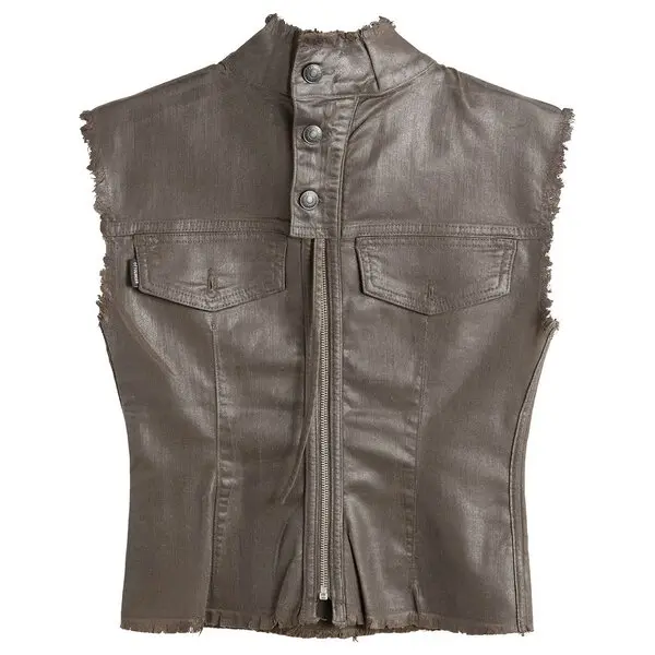Ottolinger Glazed Denim Zip Top - Brown