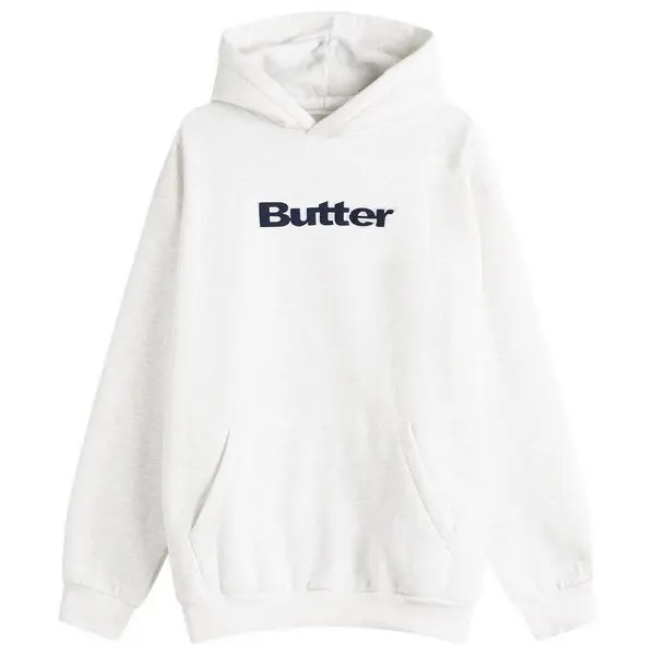 BUTTER GOODS Ripstop Logo Applique Hoodie - Ash