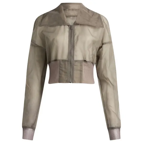 Rick Owens Dracucollar Cropped Bomber Jacket - Dust