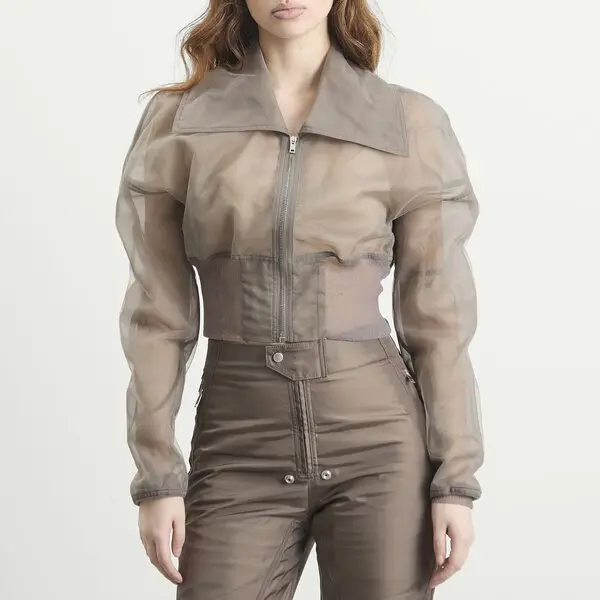 Rick Owens Dracucollar Cropped Bomber Jacket