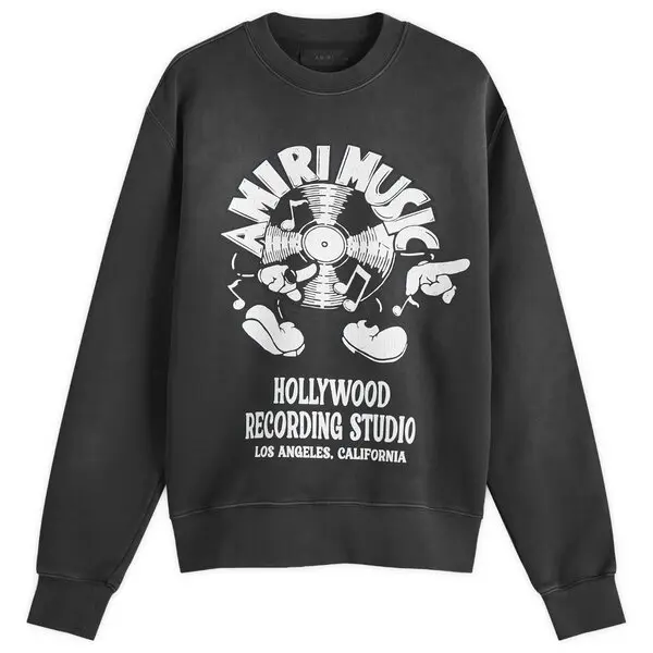 Amiri Music Record Crewneck Sweatshirt - Black