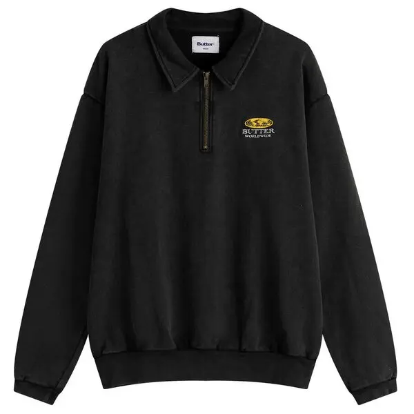 BUTTER GOODS Corp 1/4 Zip Sweatshirt - Black