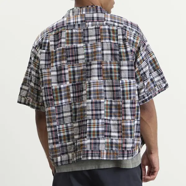 BEAMS Patchwork Madras Cabana Shirt