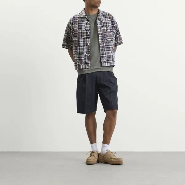 BEAMS Patchwork Madras Cabana Shirt