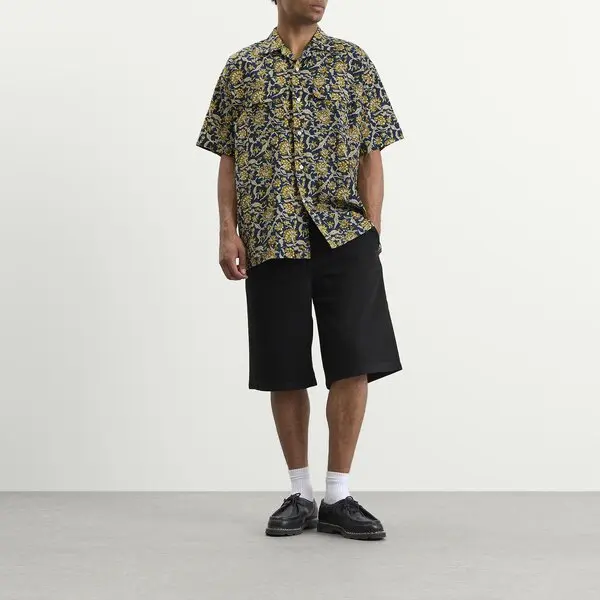 BEAMS Block Print Open Collar Shirt