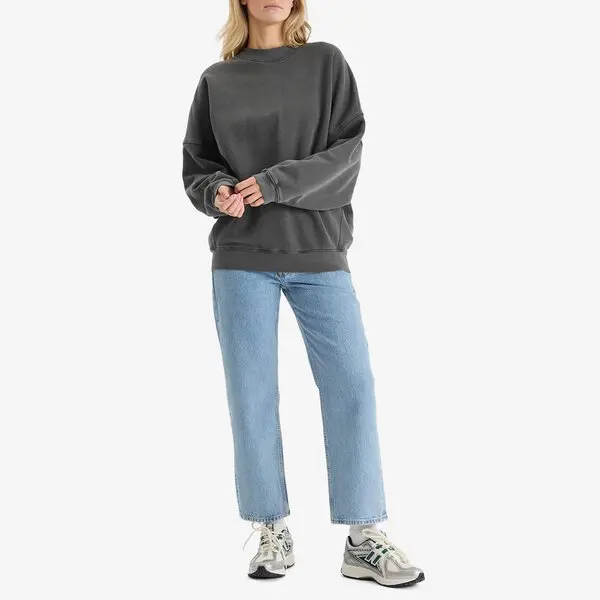 Joah Brown Oversized Crew Sweatshirt - Washed Black