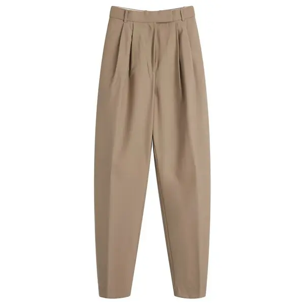 RÓHE Round Leg Shaped Tailored Trousers - Khaki