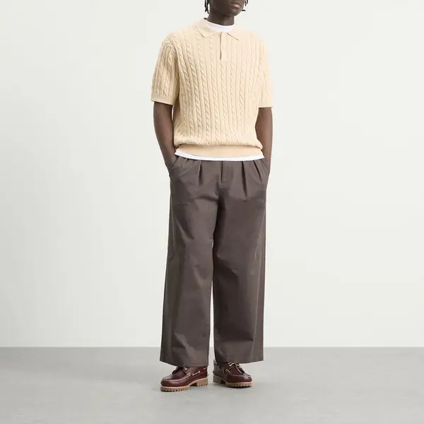 BEAMS Cable Knit Polo