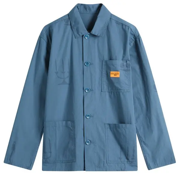 SERVICE WORKS Poplin Printed Chore Shirt - Slate