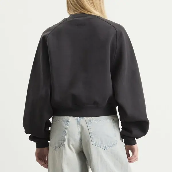 Fear Of God Cropped Raglan Crewneck Sweatshirt - Faded Black