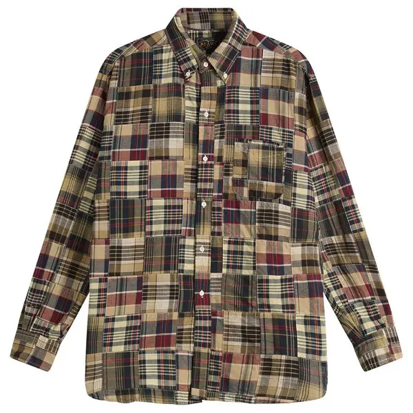 BEAMS Patchwork Madras Shirt