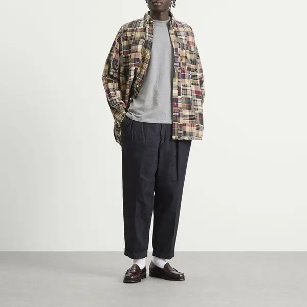 BEAMS Patchwork Madras Shirt