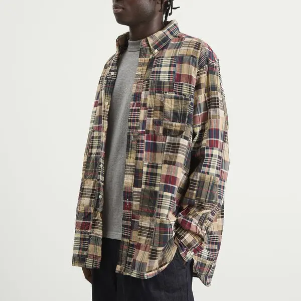 BEAMS Patchwork Madras Shirt