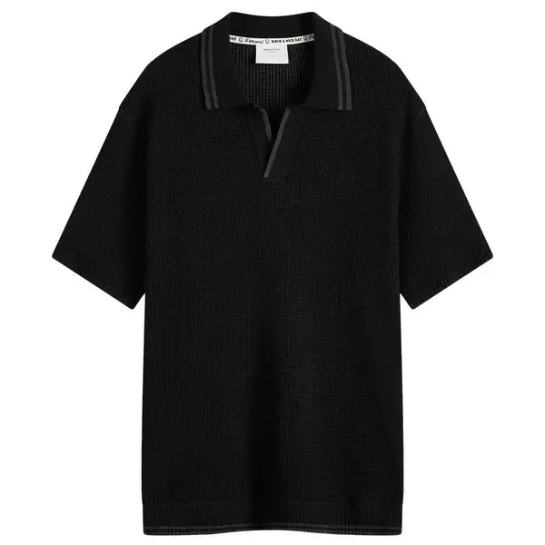 PERCIVAL Cassette Knit Polo - Black