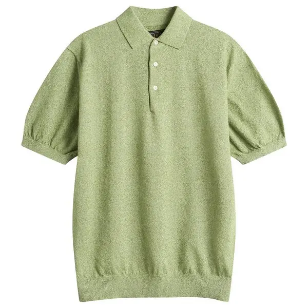 BEAMS Boucle Knit Polo - Olive