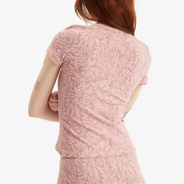 FRUITY BOOTY Posy Jaquard Short Sleeve Top
