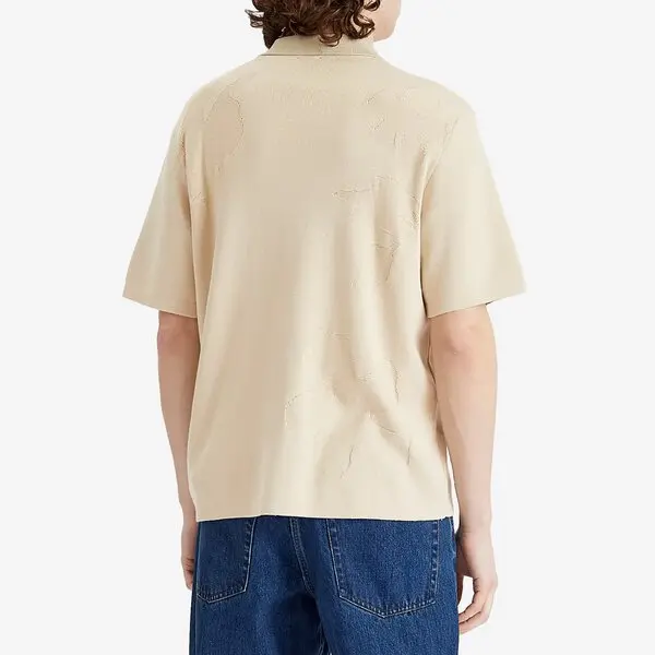 Paul Smith Tonal Flower Knit Polo Shirt