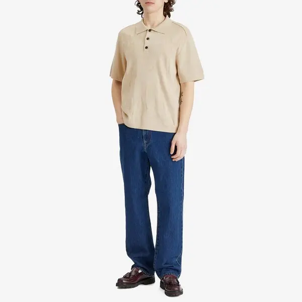 Paul Smith Tonal Flower Knit Polo Shirt