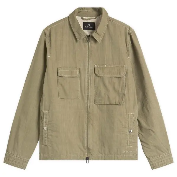 Paul Smith Zip Front Pocket Overshirt Jacket - Green