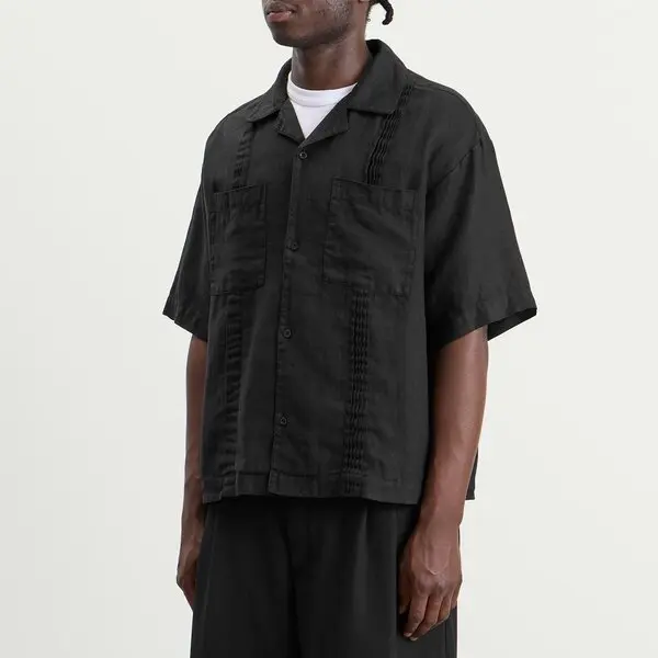 ABOUT:BLANK Guayabera Vacation Shirt - Black
