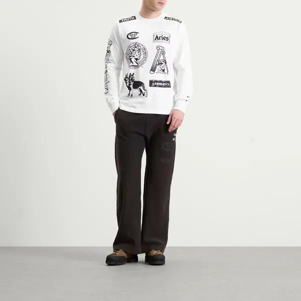 Champion X Aries Sponsor Long Sleeve T-shirt - White