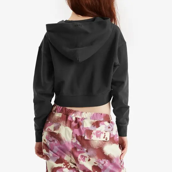 A BATHING APE Pigment Dyed One Point Crop Zip Hoodie