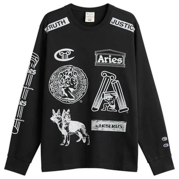 Champion X Aries Sponsor Long Sleeve T-shirt - Black