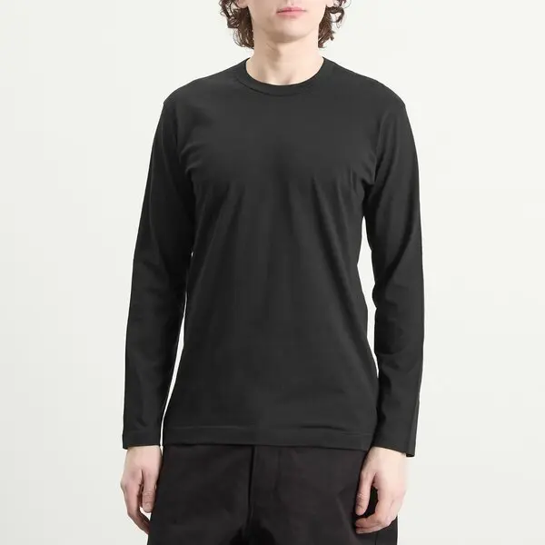 Comme Des Garçons Cotton Long Sleeve T-shirt - Black