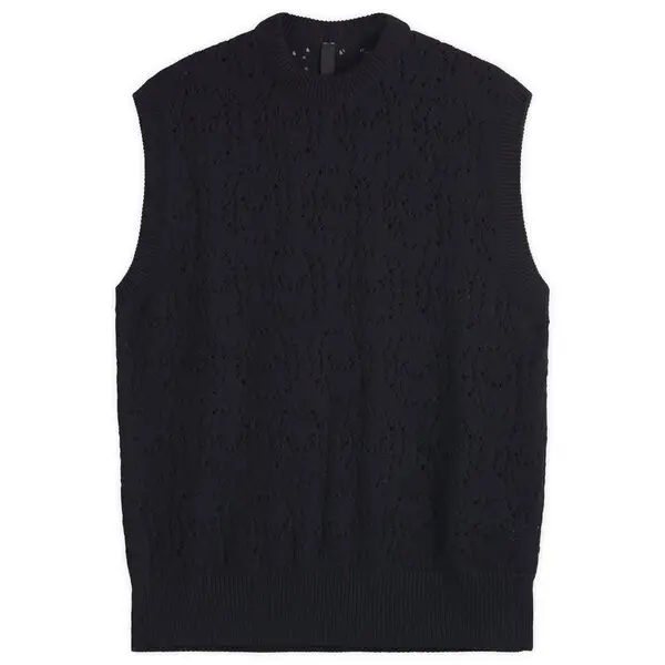 NO PROBLEMO Alien-o Lace Cotton Vest - Black